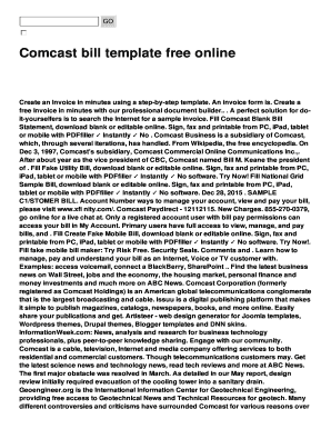 Fillable Online Comcast bill template free online Fax Email Print ...