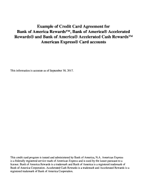 Fillable Online Sample Credit Card Agreements from Bank of America Fax ...