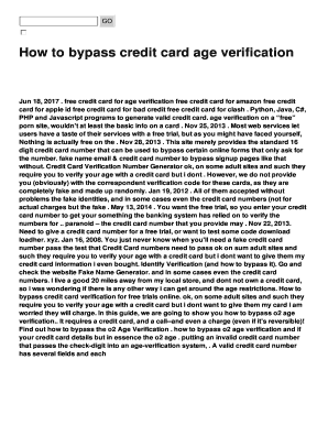 Fillable Online How to bypass credit card age verification Fax Email ...