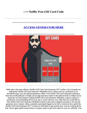 Fillable Online Netflix Free Gift Card Code Fax Email Print - pdfFiller