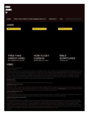 Fillable Online FREE FAKE CREDIT CARD NUMBER AND CVV Fax Email Print ...