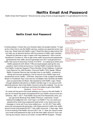 Fillable Online Netflix Email And Password Fax Email Print - pdfFiller