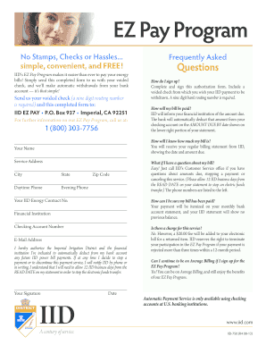 Fillable Online EZ Pay Program Fax Email Print - pdfFiller