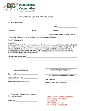 Fillable Online ELECTRICAL CONTRACTORS AFFIDAVIT Fax Email Print ...
