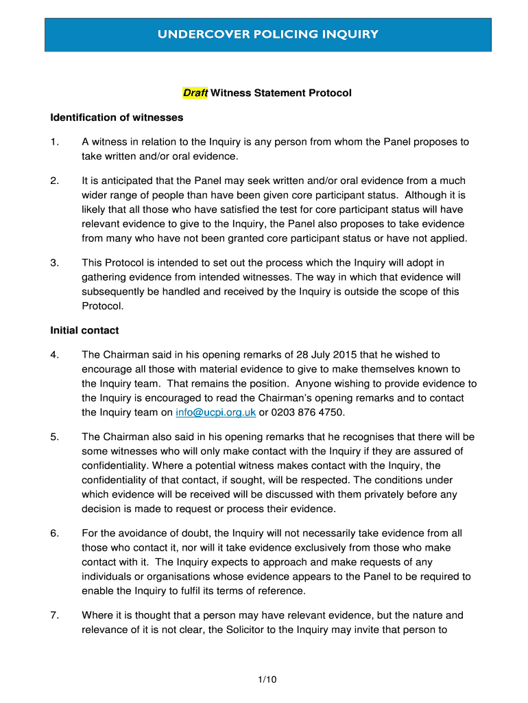 Fillable Online UNDERCOVER POLICING INQUIRY Fax Email Print - pdfFiller