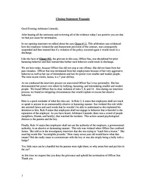 Fillable Online Closing Statement Example Fax Email Print - pdfFiller