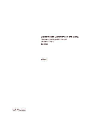 Fillable Online Oracle Utilities Customer Care and Billing Optional ...