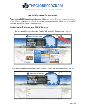 Fillable Online New GLOBE Overview for General User Fax Email Print ...
