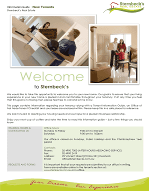 Fillable Online Information Guide New Tenants Fax Email Print - pdfFiller