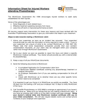 Fillable Online Information Sheet for Injured Workers Fax Email Print ...