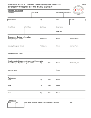 Fillable Online Rhode Island Architects 7 Engineers Emergency Response ...