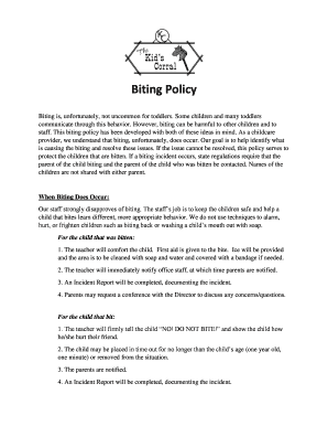 Fillable Online Biting Policy Fax Email Print - pdfFiller