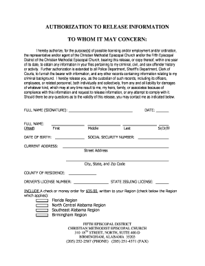 Fillable Online The Fifth Episcopal District Fax Email Print - pdfFiller