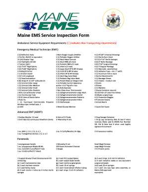 Fillable Online Maine EMS Service Inspection Form Fax Email Print ...
