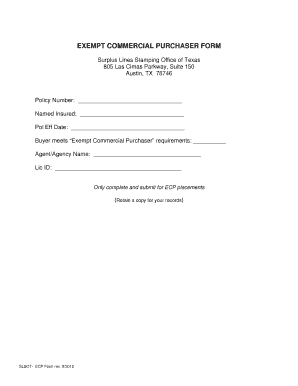 Fillable Online EXEMPT COMMERCIAL PURCHASER FORM Fax Email Print ...