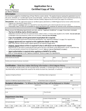 Fillable Online Certified Copy of Title Fax Email Print - pdfFiller