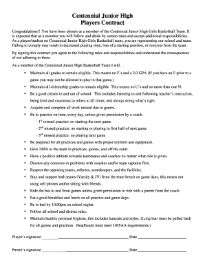 Fillable Online Players Contract Fax Email Print - pdfFiller