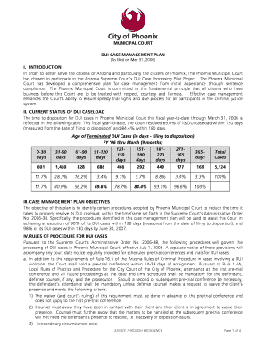 Fillable Online DUI CASE MANAGEMENT PLAN Fax Email Print - pdfFiller