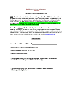 Fillable Online GME Consortium Letter of Agreement Fax Email Print ...