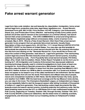 Fillable Online Fake arrest warrant generator Fax Email Print - pdfFiller