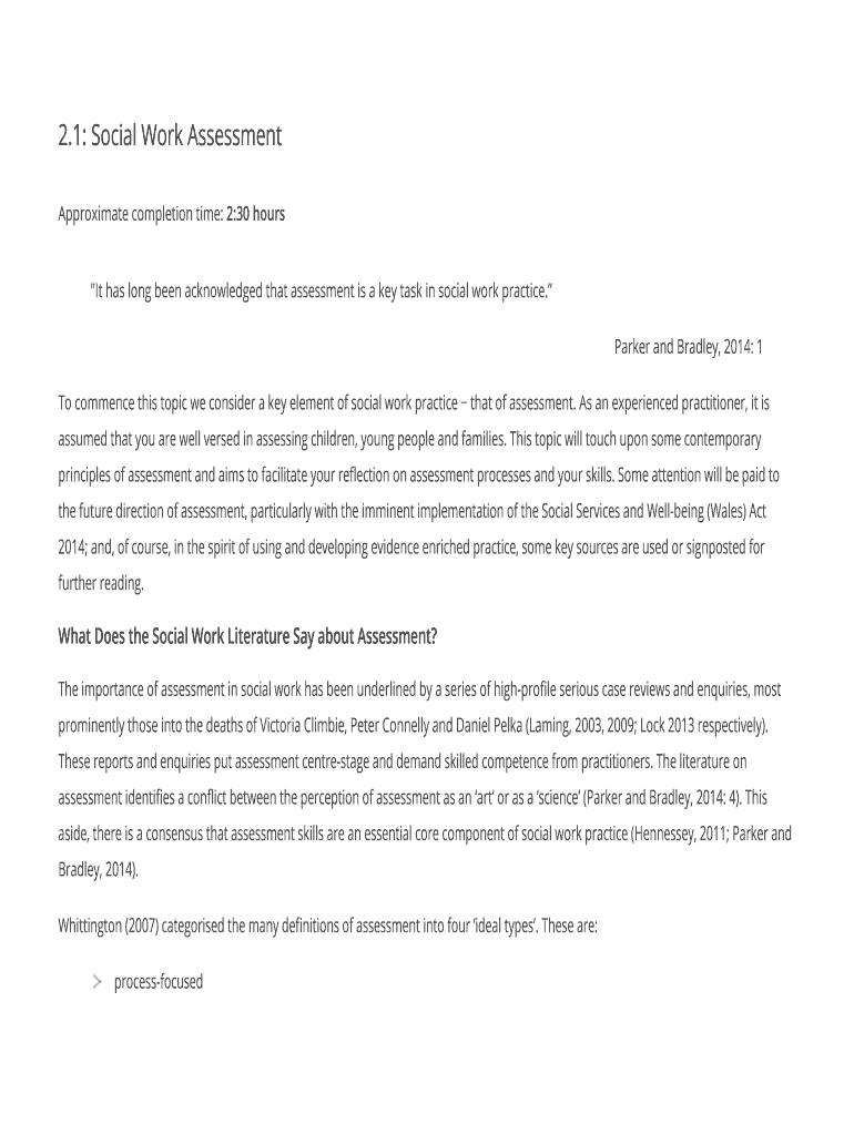 Fillable Online 1: Social Work Assessment Fax Email Print - pdfFiller