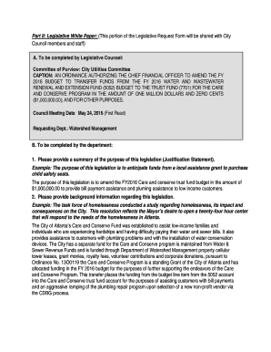 Fillable Online Part II: Legislative White Paper: (This portion of the ...