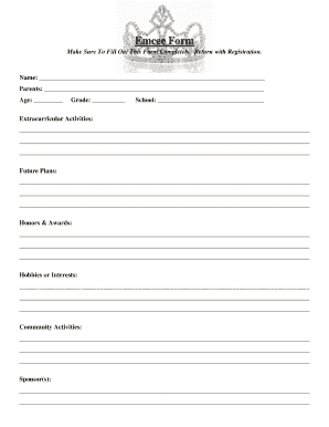 Fillable Online Emcee Form Fax Email Print - pdfFiller