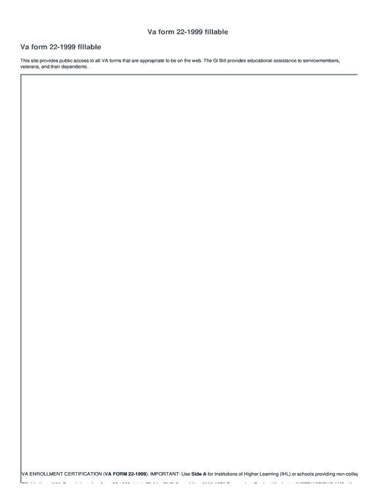 Fillable Online Va form 22-1999 fillable Fax Email Print - pdfFiller