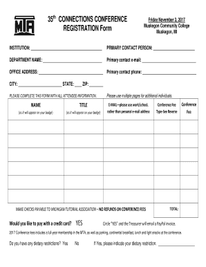 Fillable Online 35th CONNECTIONS CONFERENCE Fax Email Print - pdfFiller