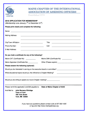 Fillable Online 2018 APPLICATION FOR MEMBERSHIP Fax Email Print - pdfFiller