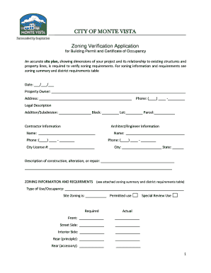 Fillable Online Zoning Verification Application Fax Email Print - pdfFiller
