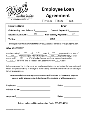 Fillable Online Employee Loan Fax Email Print - pdfFiller