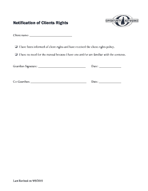 Fillable Online Notification of Clients Rights Fax Email Print - pdfFiller