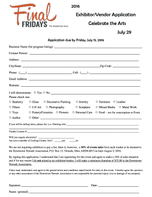Fillable Online Exhibitor/Vendor Application Fax Email Print - pdfFiller