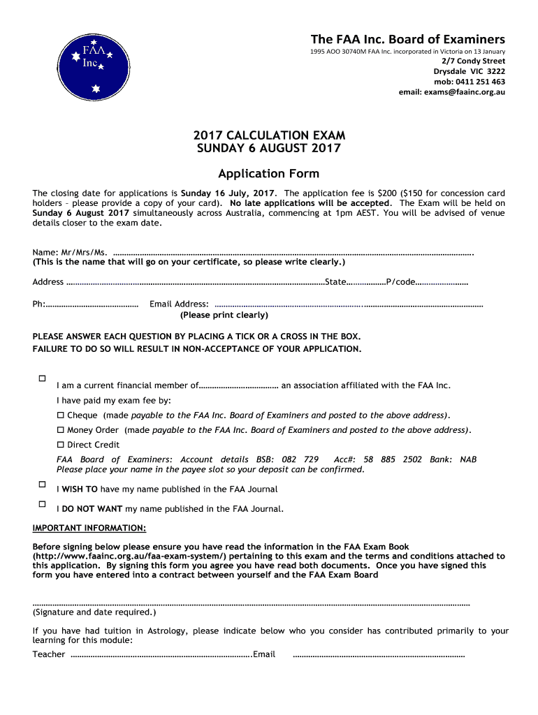 Fillable Online The FAA Inc Fax Email Print - pdfFiller