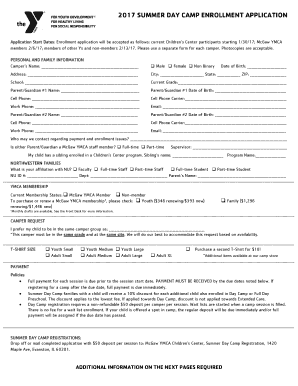 Fillable Online Application Start Dates: Enrollment application will be ...