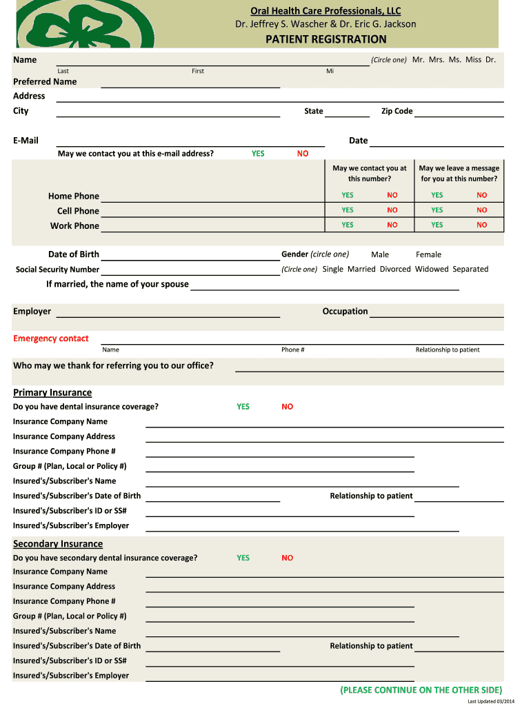 Fillable Online Wascher & Dr Fax Email Print - pdfFiller