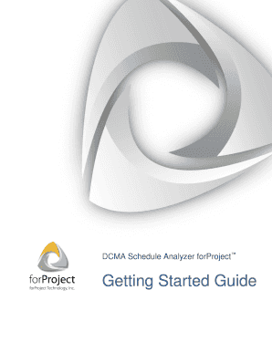 Fillable Online Getting Started with DCMA Schedule Analyzer forProject ...