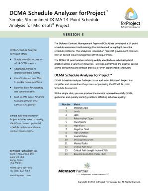 Fillable Online Simple, Streamlined DCMA 14-Point Schedule Fax Email ...