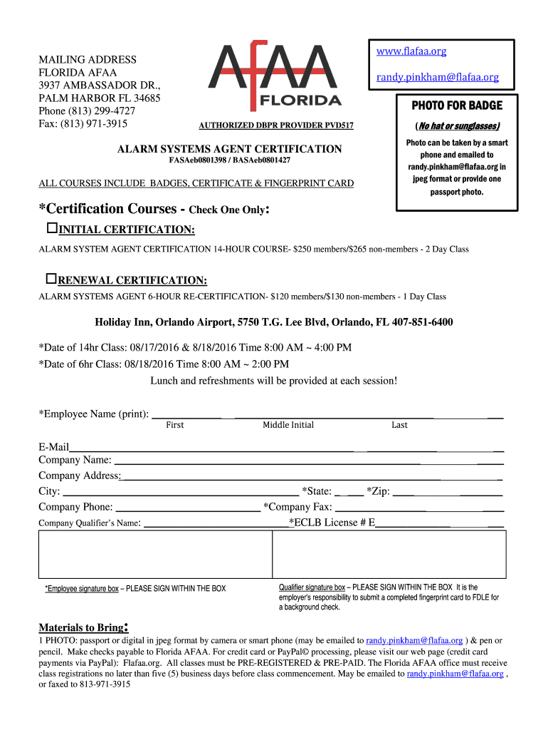 Fillable Online FLORIDA AFAA Fax Email Print - pdfFiller