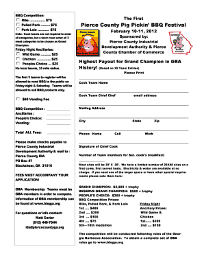 Fillable Online BBQ Competition: Fax Email Print - pdfFiller