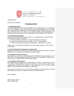 Fillable Online ngeeannpri moe edu 1) PSLE Registration Fax Email Print ...
