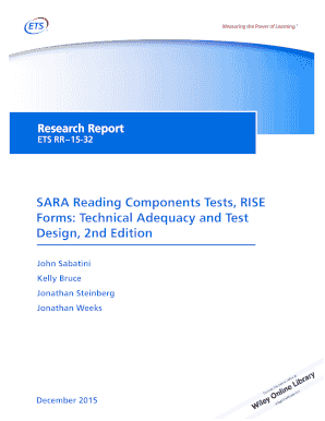 Fillable Online SARA Reading Components Tests, RISE Fax Email Print ...
