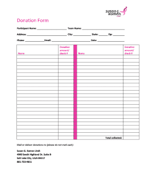 Fillable Online Participant Name: Team Name: Fax Email Print - pdfFiller