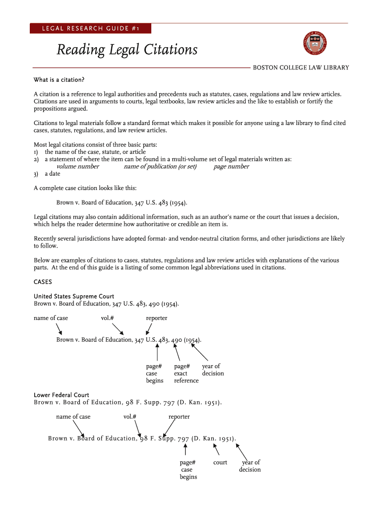 Fillable Online LEGAL RESEARCH GUIDE #1 Fax Email Print - pdfFiller