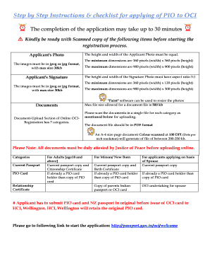 Oci In Lieu Of Pio Checklist - Fill Online, Printable, Fillable, Blank ...