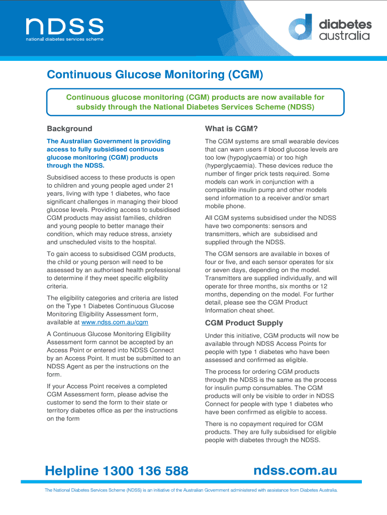 Fillable Online Continuous glucose monitoring (CGM) products are now available for Fax Email ...