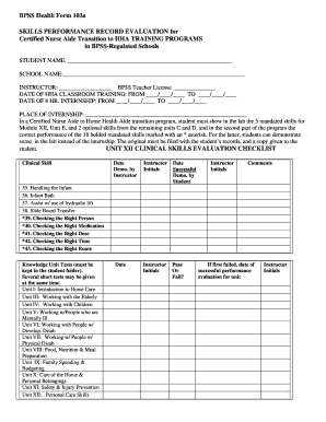 Hha Skills Checklist - Fill Online, Printable, Fillable, Blank | pdfFiller