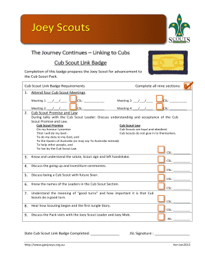 Fillable Online Joey Scouts Fax Email Print - pdfFiller