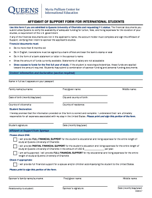 Fillable Online AFFIDAVIT OF SUPPORT FORM FOR INTERNATIONAL STUDENTS ...